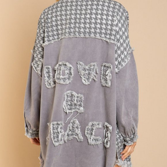 POL | Jackets & Coats | Patchwork Peace And Love Denim Jacket | Poshmark